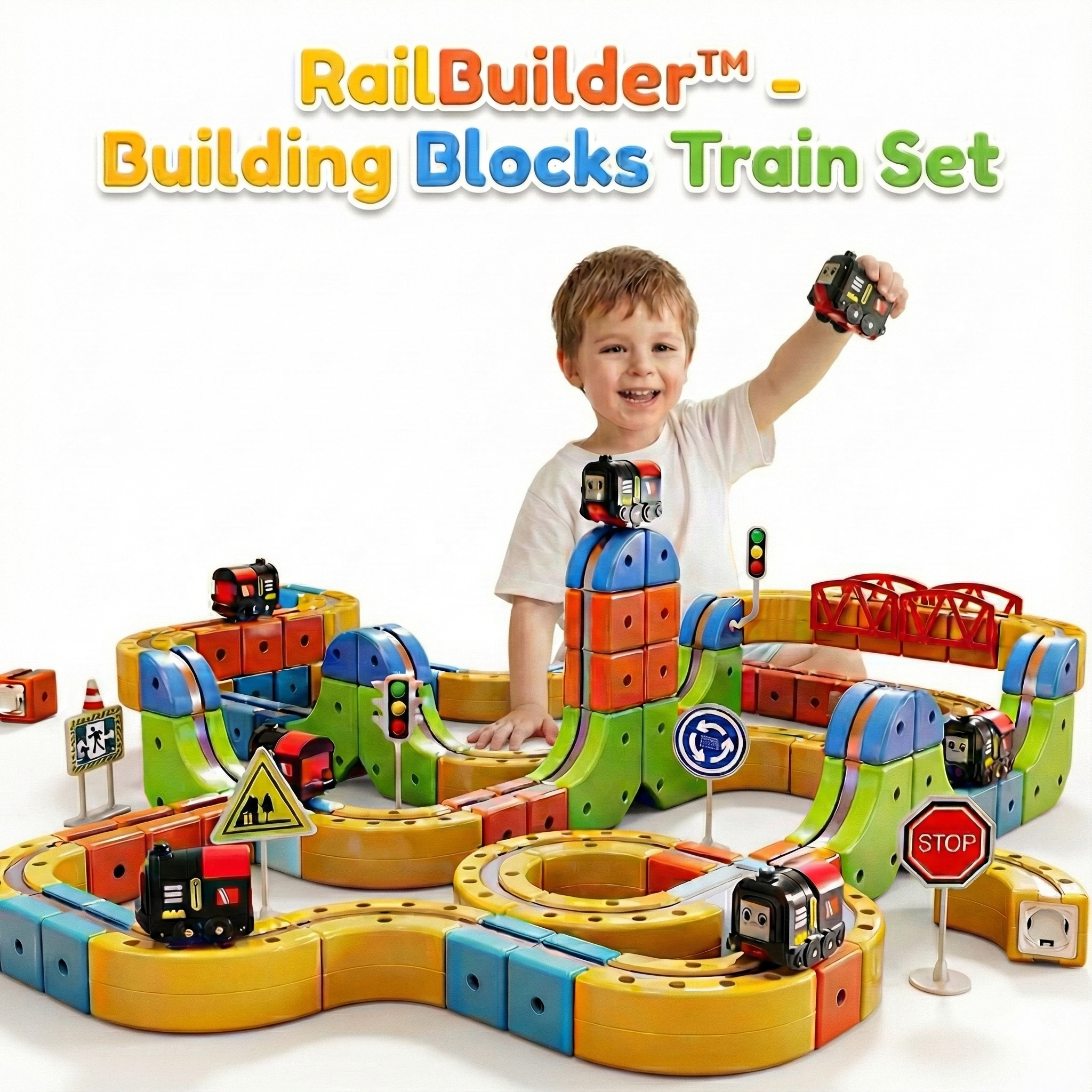 RailBuilder™ - Building Blocks Train Set – MimiGoods™